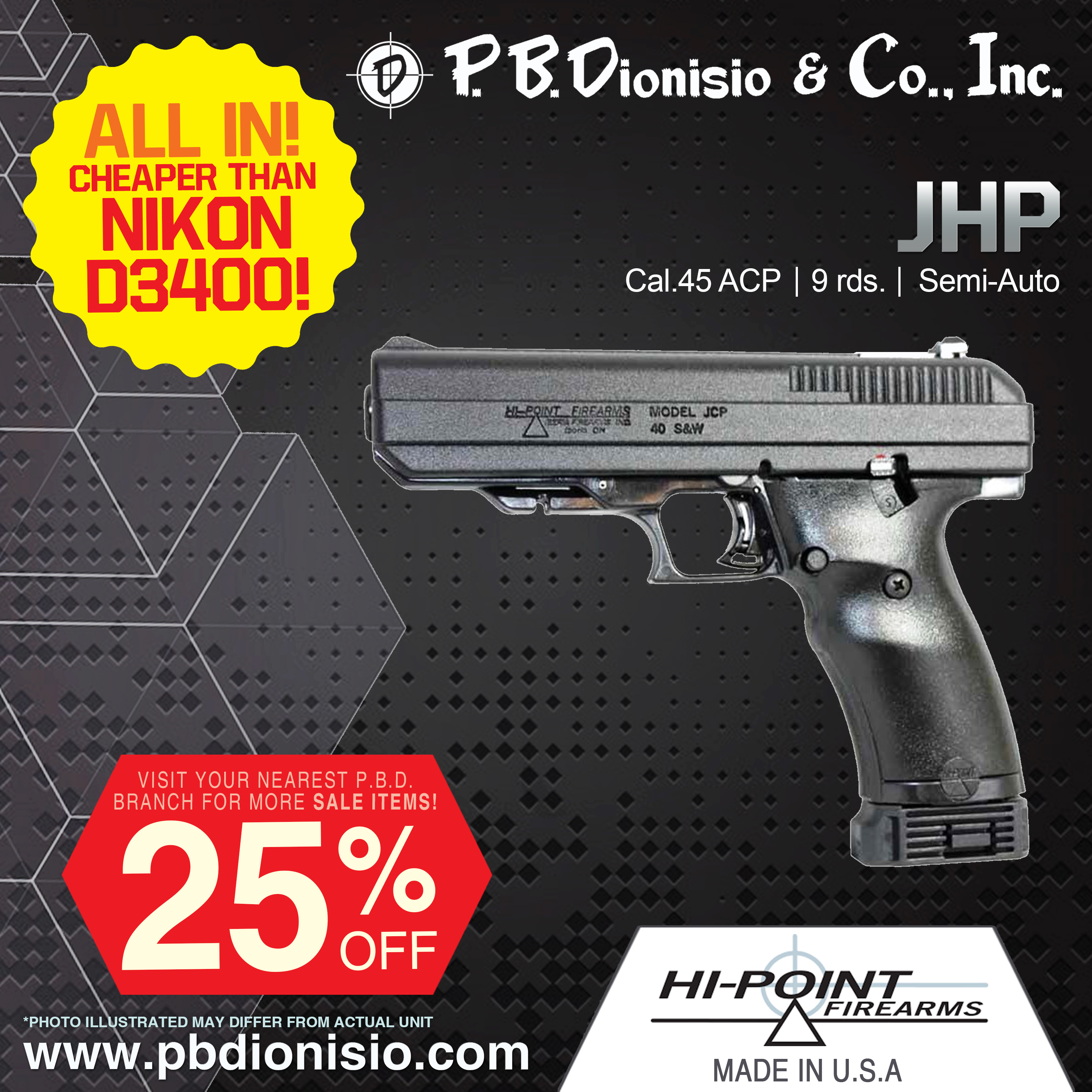 Hi-Point JHP 45 Pistol – P.B. Dionisio & Co
