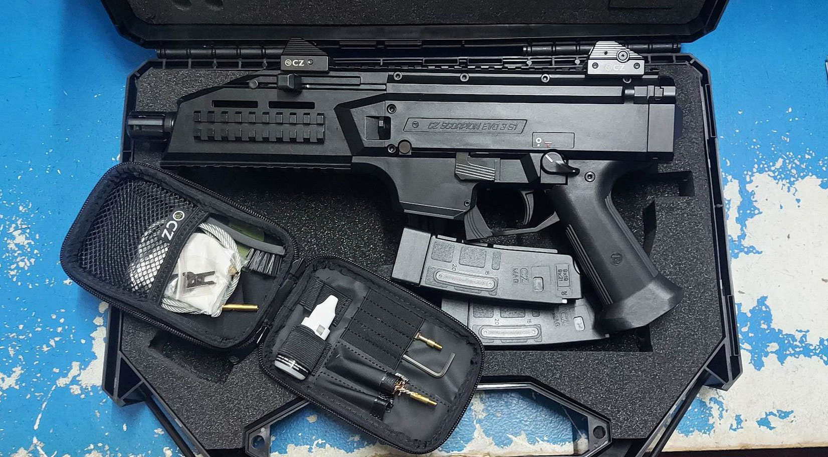 CZ PISTOL Model Scorpion EVO 3 S1 with Folding Stock Cal. 9mm, Black ...