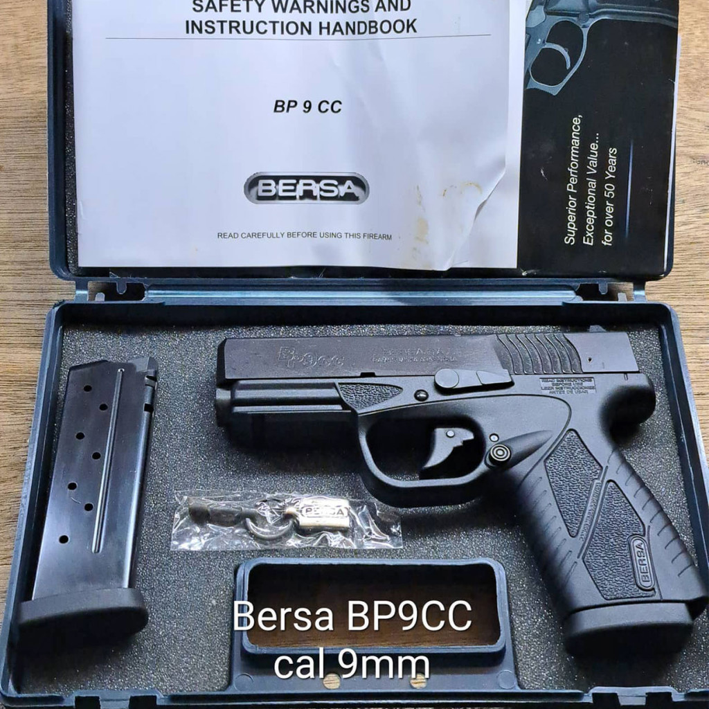 BERSA PISTOL BP9CC , Cal. 9mm, Blued, 8rds. *Complete and in good ...