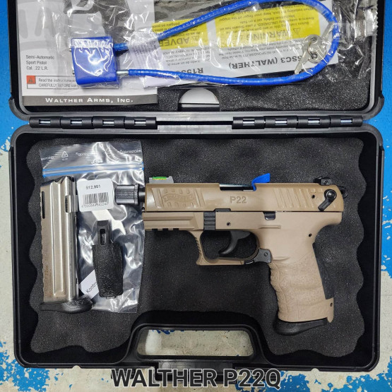 WALTHER Pistol P22Q FDE Threaded Barrel, Cal.22LR, 10rds., 3.4"bbl ...