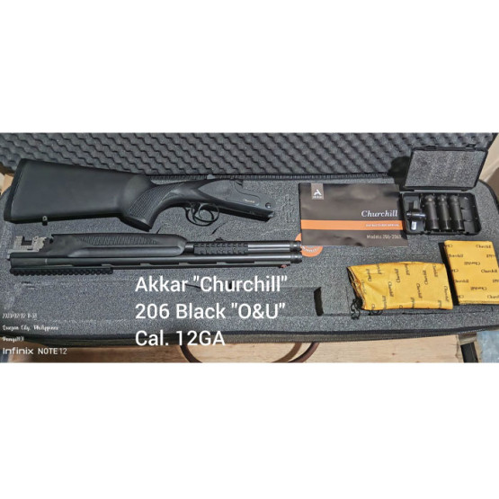 AKKAR Shotgun CHURCHILL 206 Black Cal.12 gauge Over/Under, 2rds., 20 ...