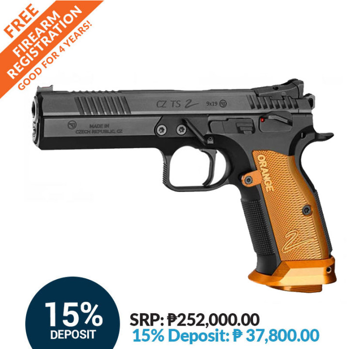 CZ Pistol TS 2 Orange (Duralumin Grips) Cal. 9mm 20-rds. 130 mm bbl ...