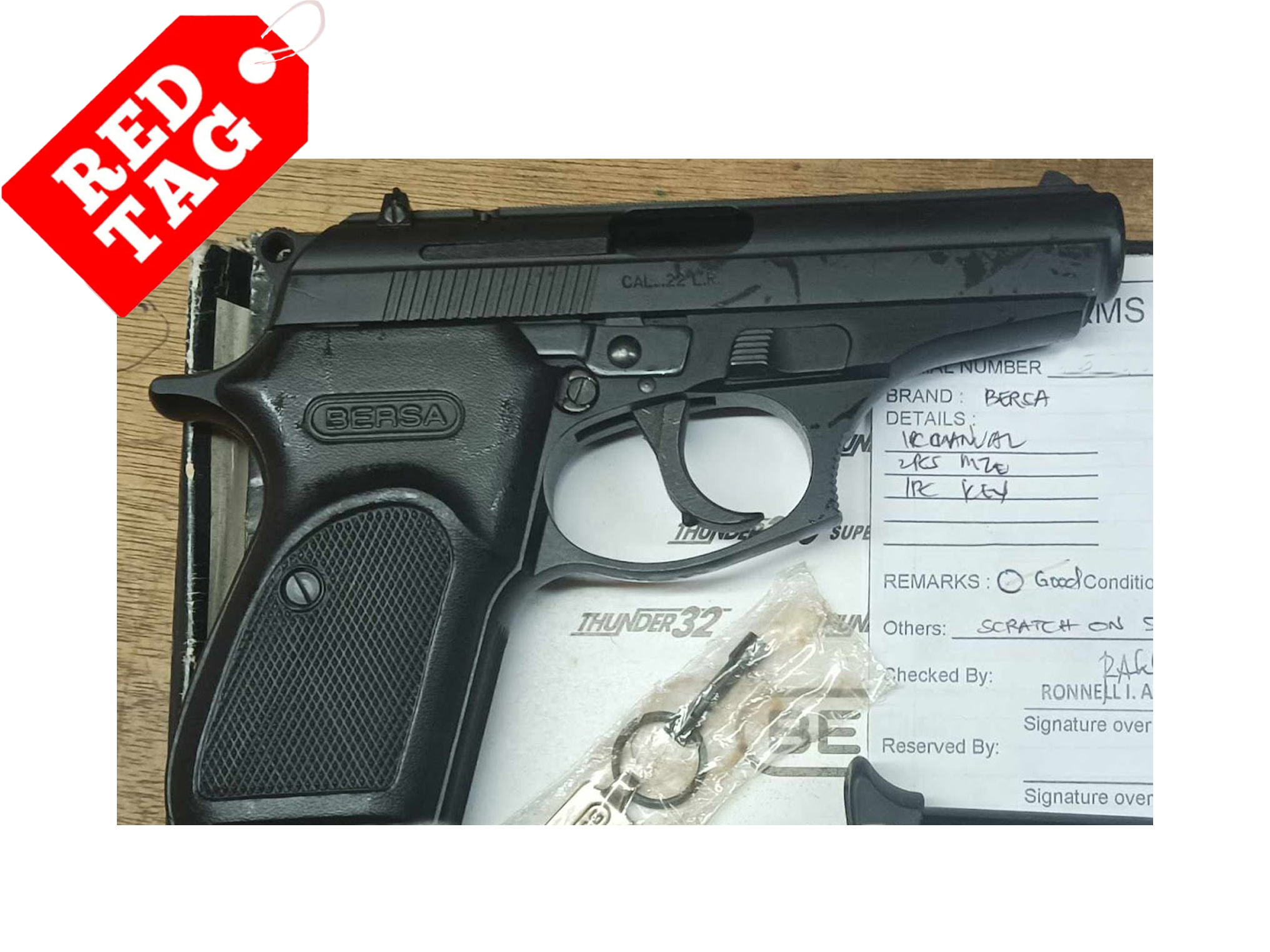BERSA PISTOL, Thunder, Cal. 22LR, Blue, 10rds #0BSA-22-B *Scratch on ...